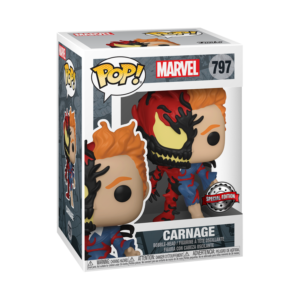 FUNKO POP! MARVEL - CARNAGE [HALF-FACE] **HOT TOPIC EXCLUSIVE** #797 ...