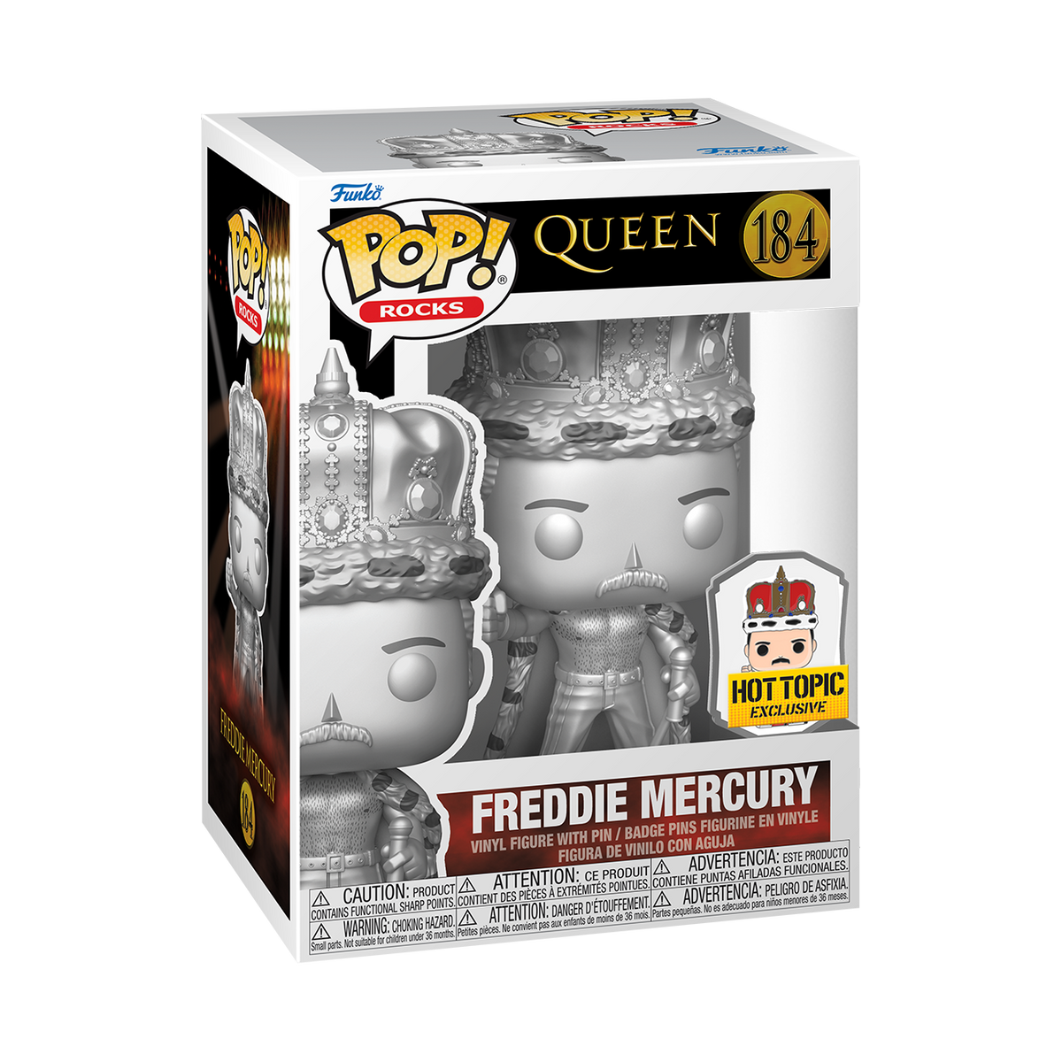 FREDDIE MERCURY AS KING with CROWN PLATINUM and PIN [HOT TOPIC ...