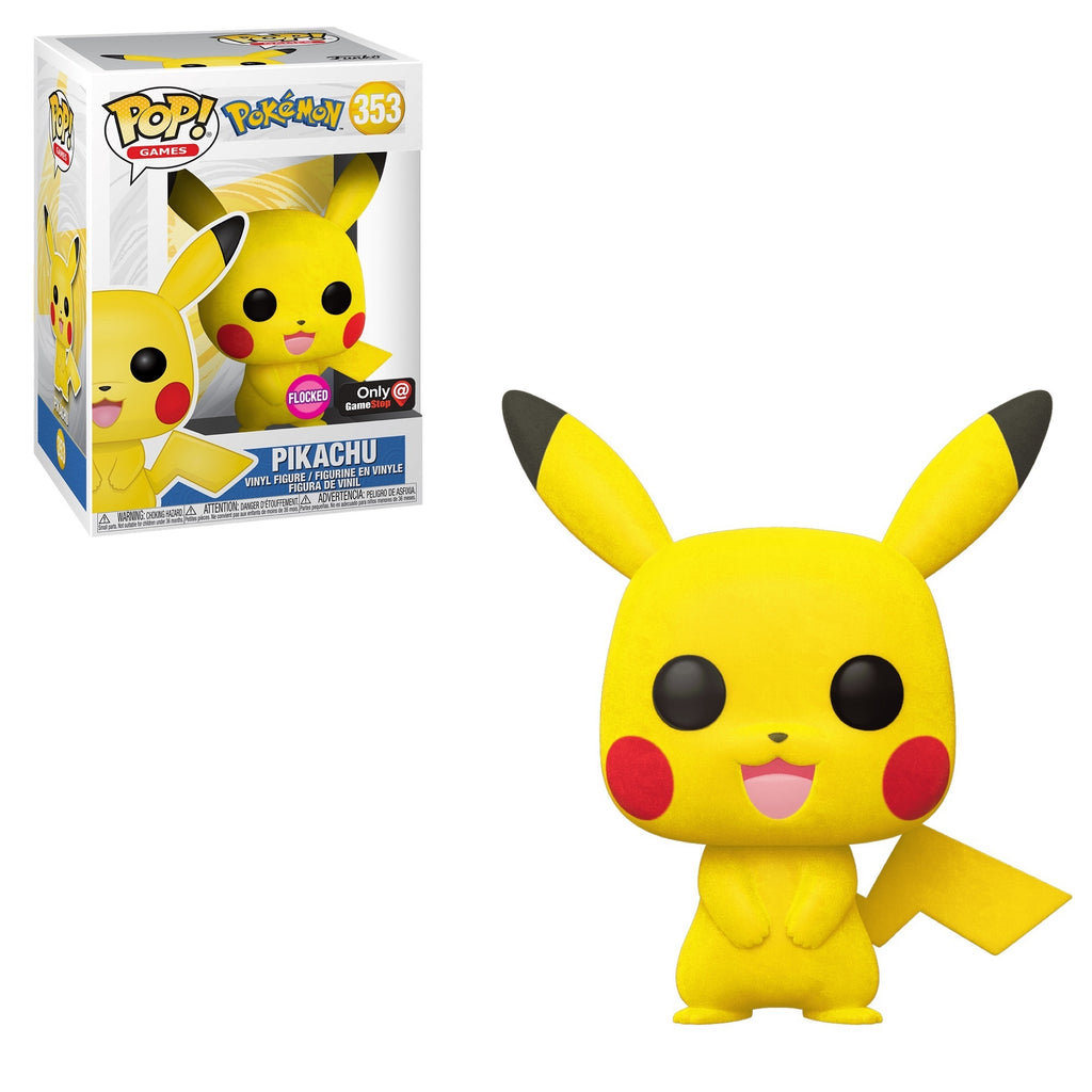 FUNKO POP! GAMES: POKEMON - PIKACHU [FLOCKED] **EB/GS EXCLUSIVE** #353 ...